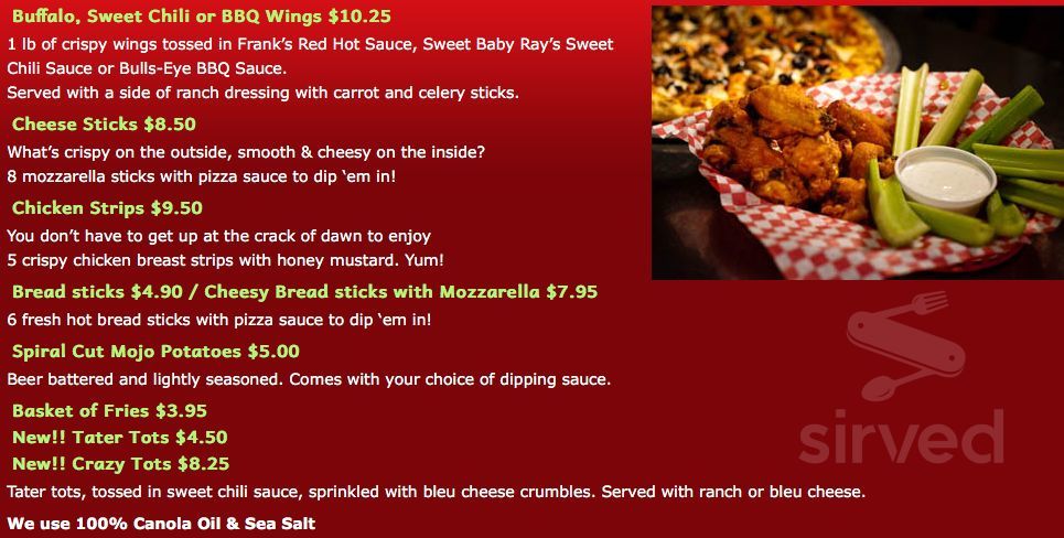 Menu for Spooky's Pizza in The Dalles, OR | Sirved