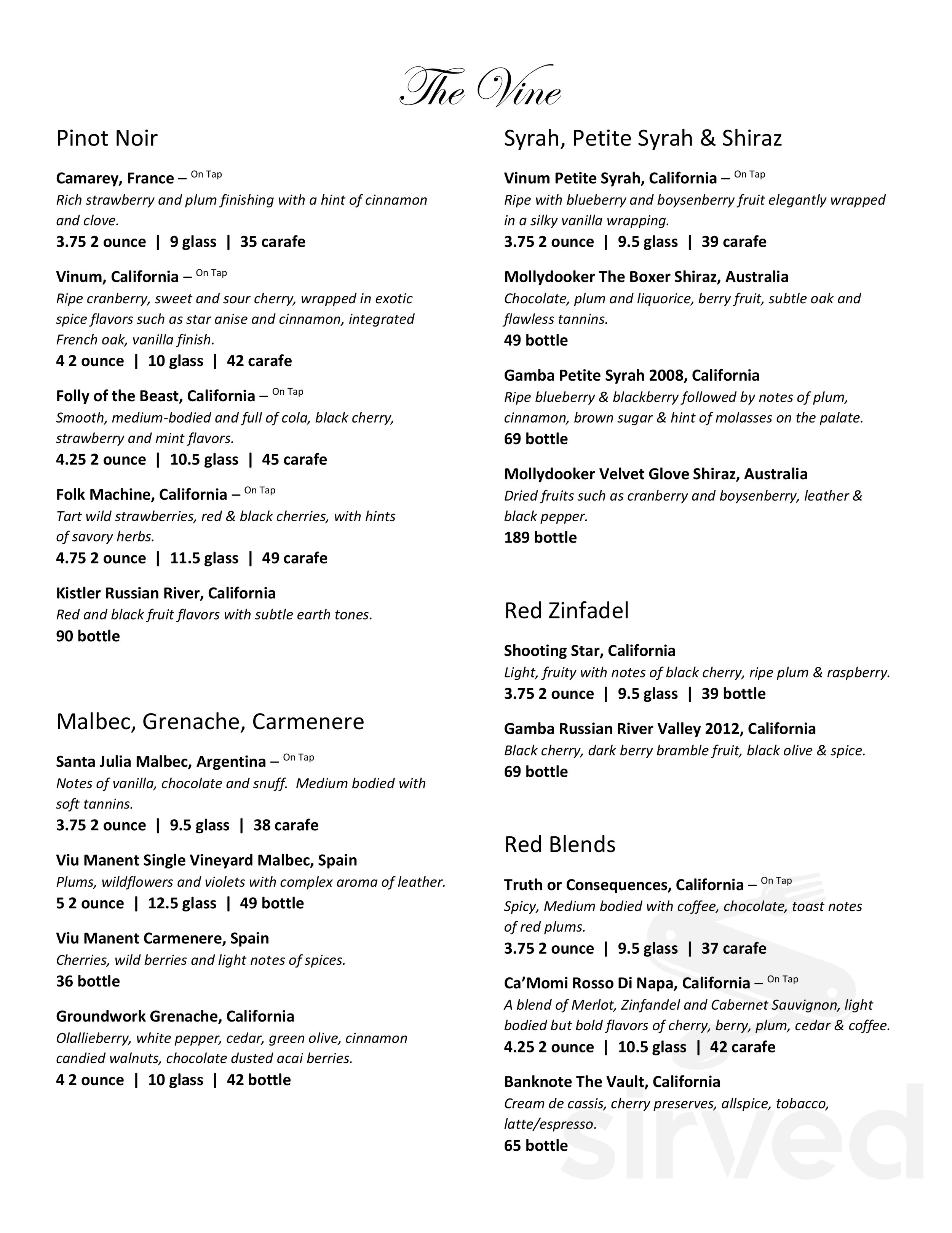 Cask & Vine menus in Derry, New Hampshire, United States