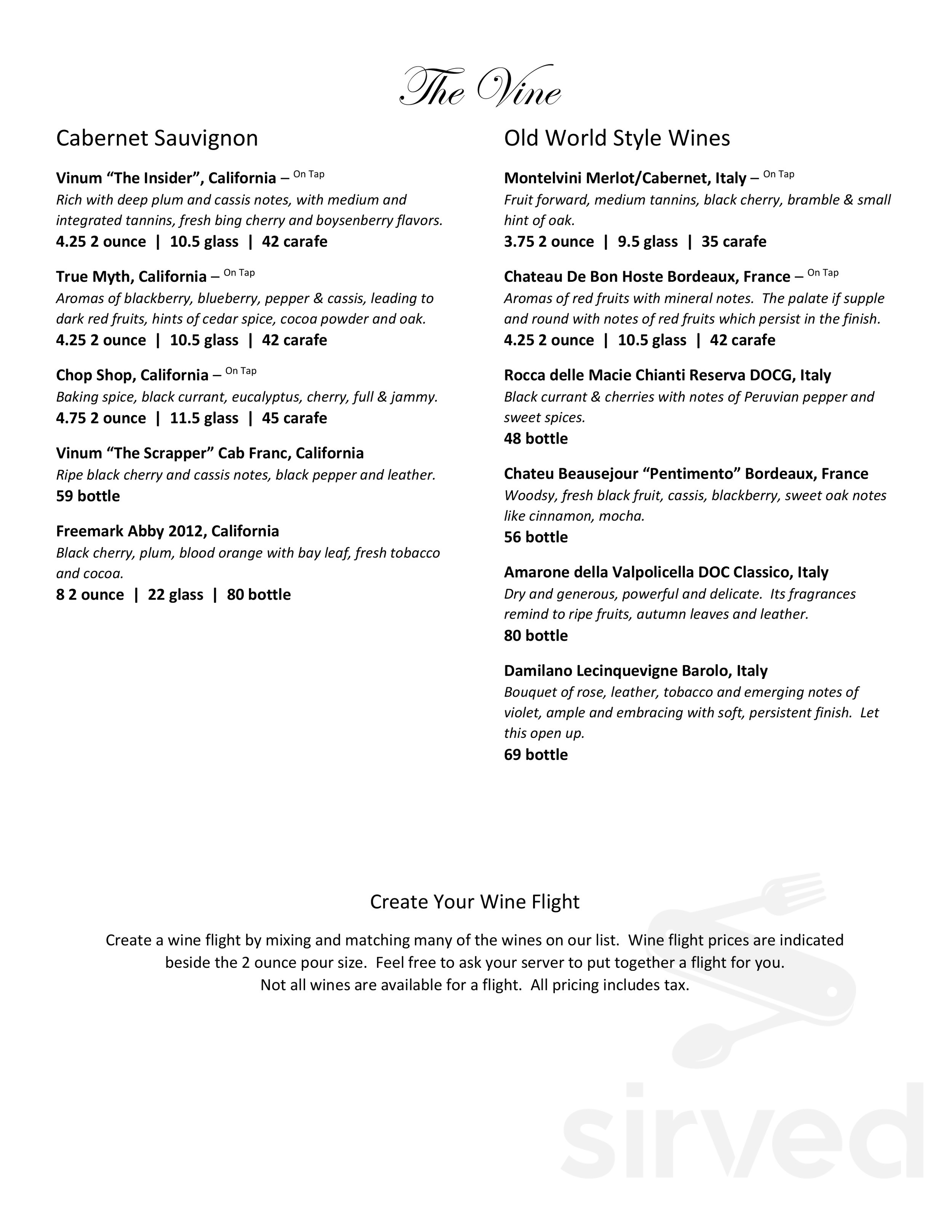 Cask & Vine menus in Derry, New Hampshire, United States