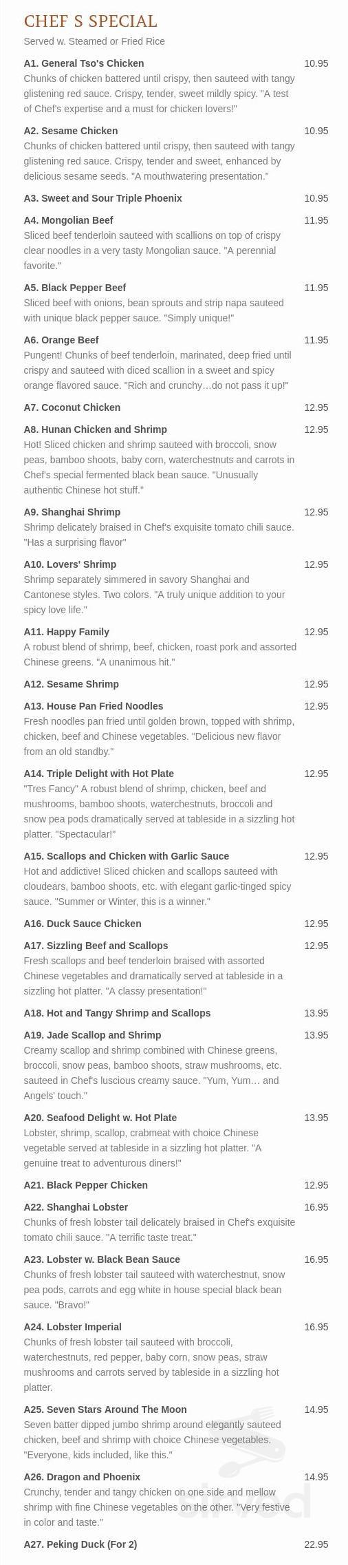 Menu - Butler PA's China Gourmet | Sirved