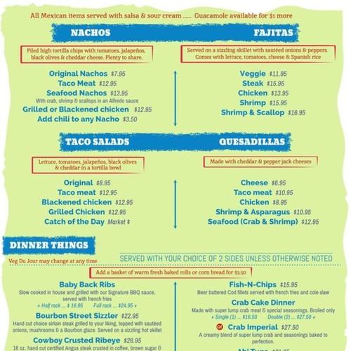 Harbor Shack menu in Rock Hall, Maryland, USA