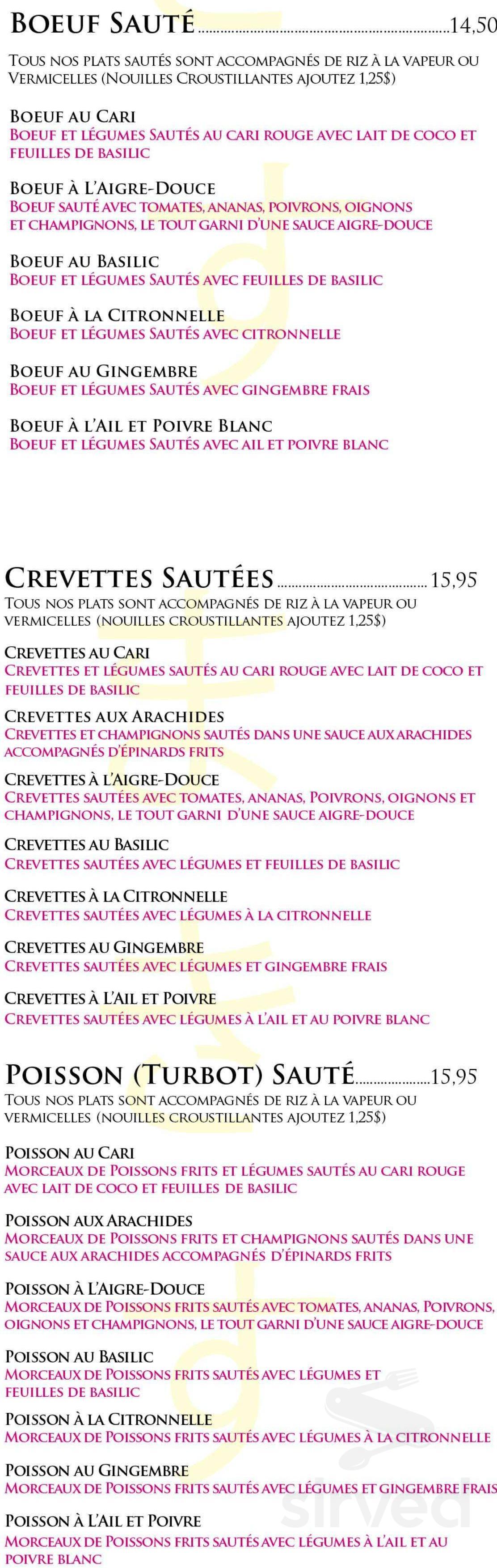 Makisu menu in Sainte-Thérèse, Quebec, Canada