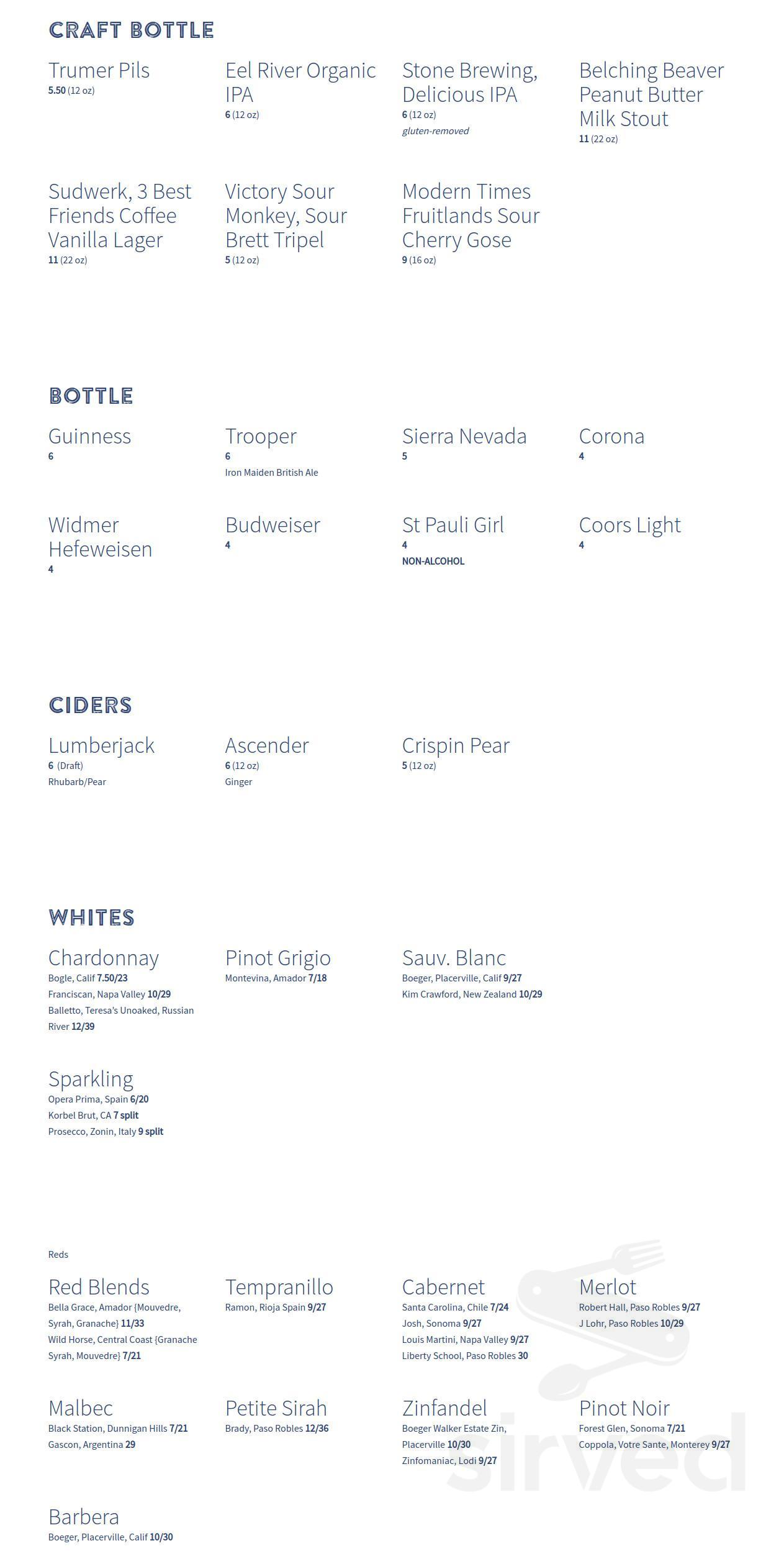 Menu - South Lake Tahoe CA's Blue Angel Cafe & Catering Co. | Sirved
