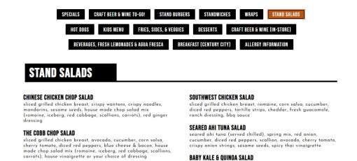 Menu for The Stand American Classics Redefined in Irvine, CA | Sirved