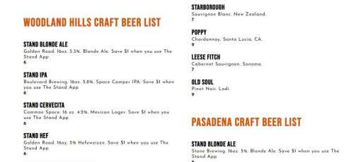 Menu for The Stand American Classics Redefined in Irvine, CA | Sirved