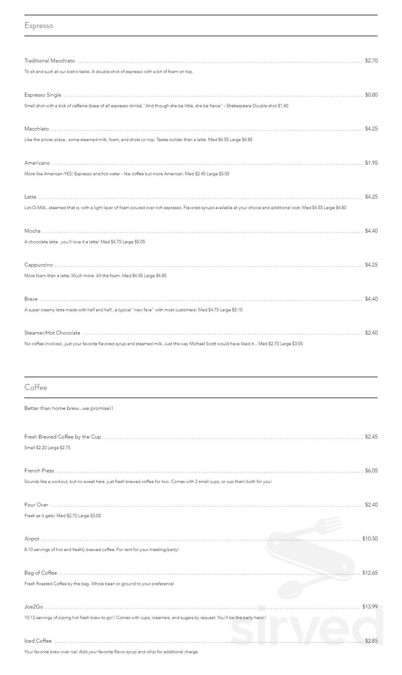 The Well Coffee Shop menu in Tazewell, Virginia, USA