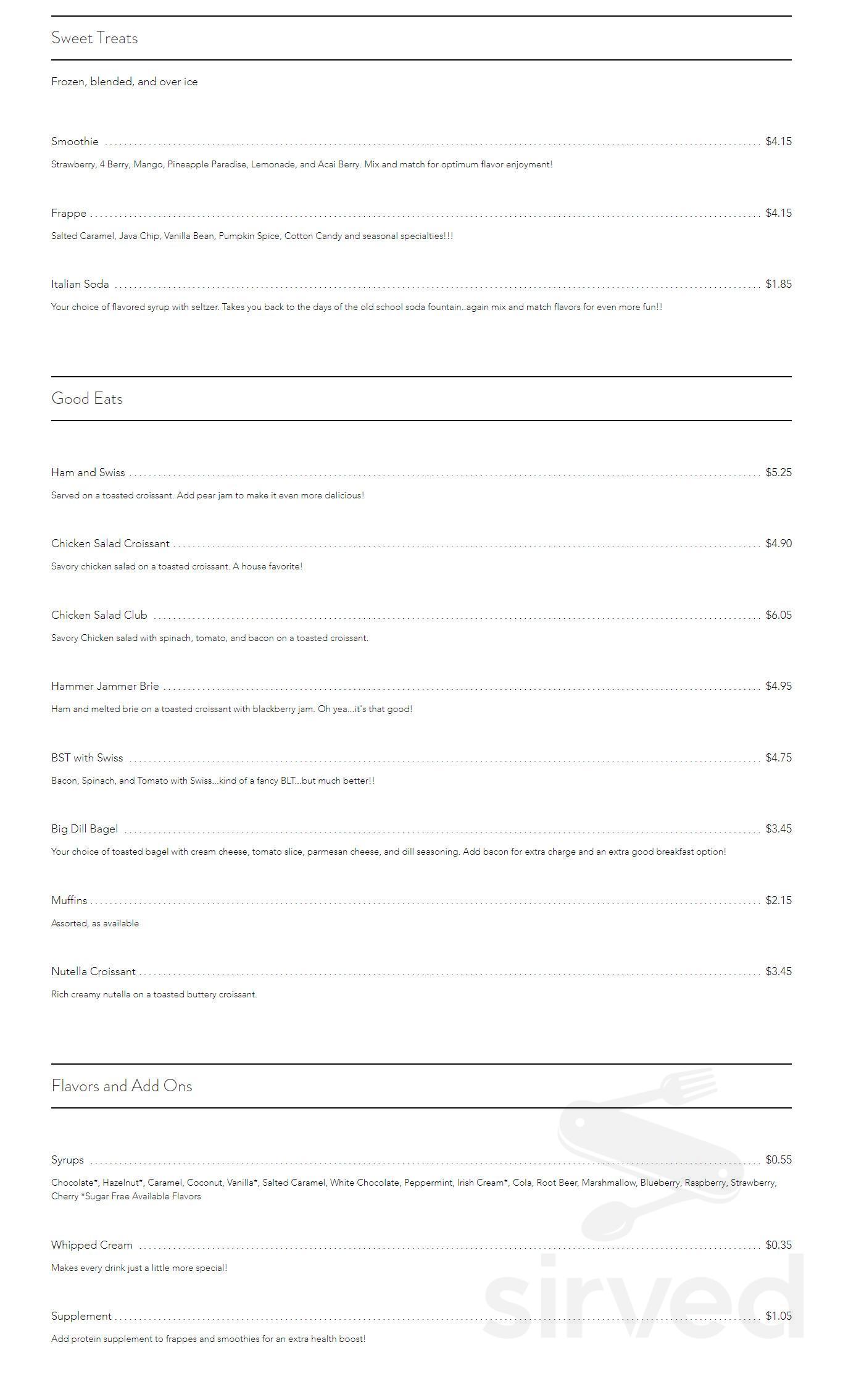 The Well Coffee Shop menu in Tazewell, Virginia, USA