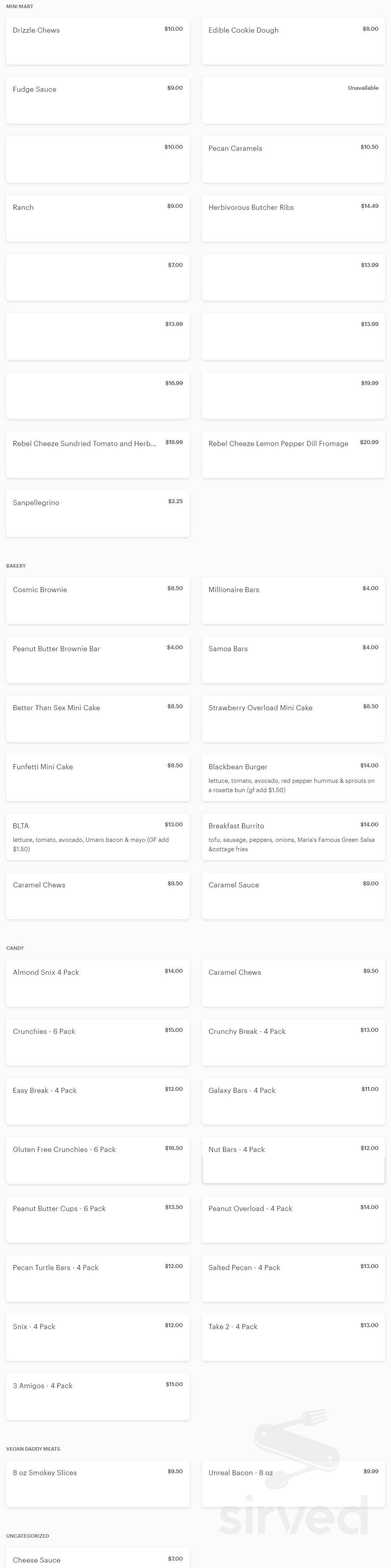 Menu - Midvale UT's Sweet Hazel & Co. Bakeshop & Bistro | Sirved