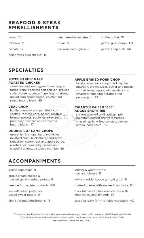Thirty-Two menu in Biloxi, Mississippi, USA