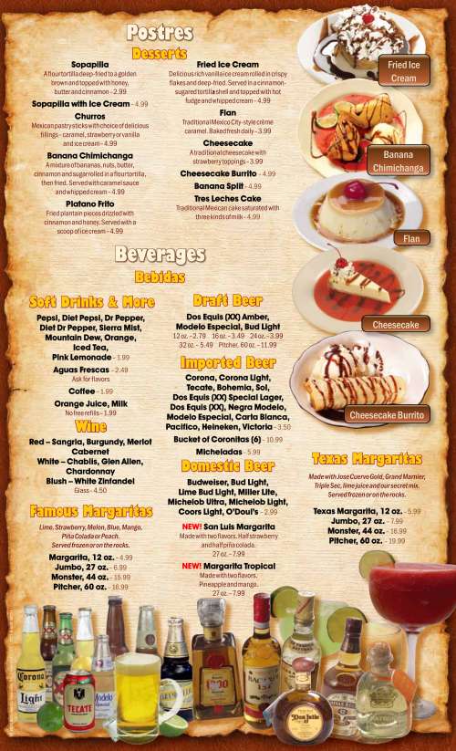 San Luis Mexican Restaurant menu in High Point, North Carolina, USA