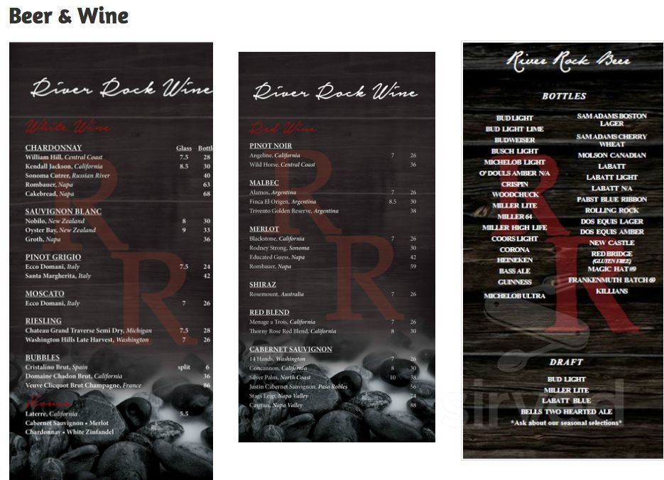 River Rock Bar & Grill menu in Holly, Michigan, USA