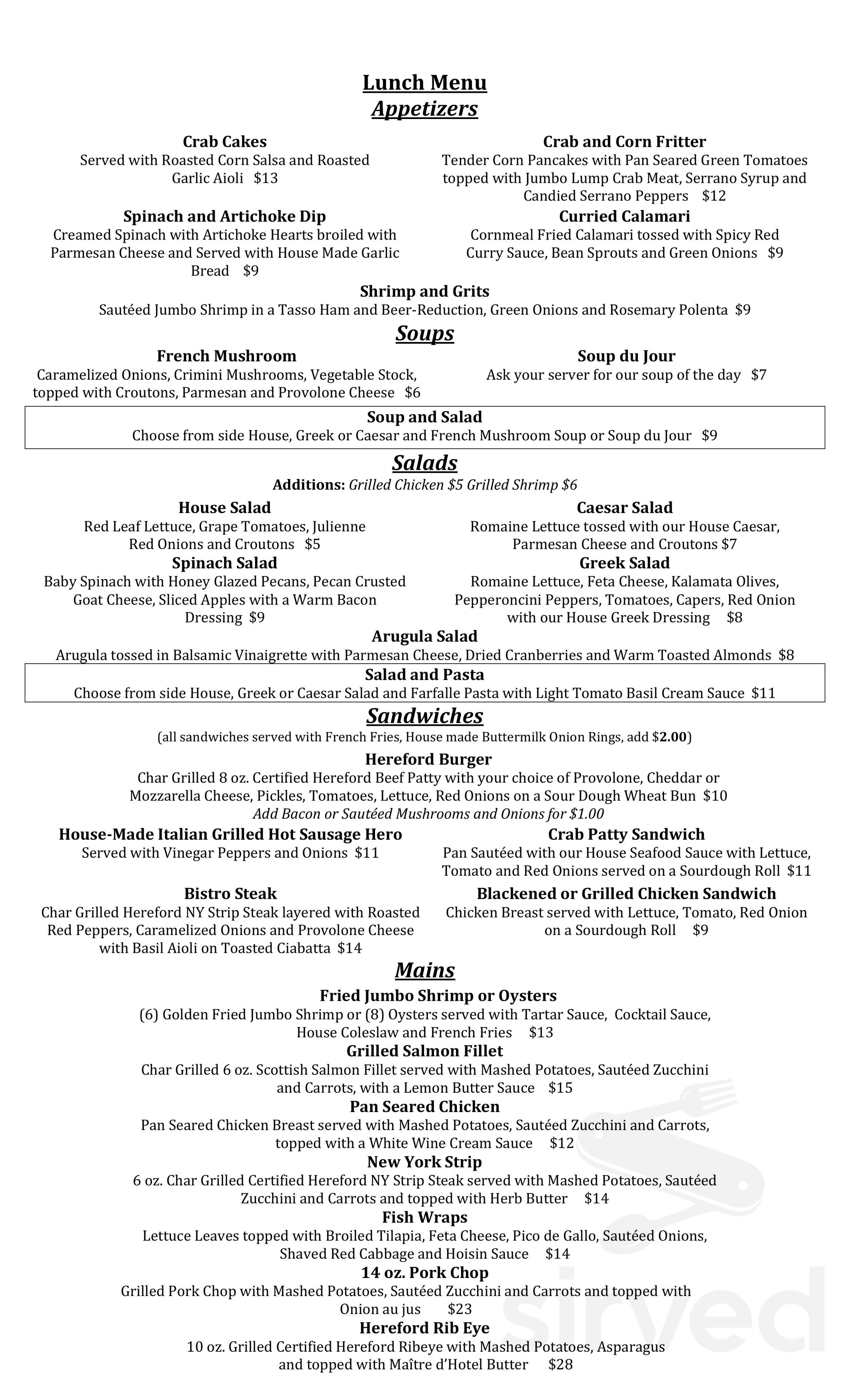 Main 101 Grill and Bar menu in La Porte, Texas, USA