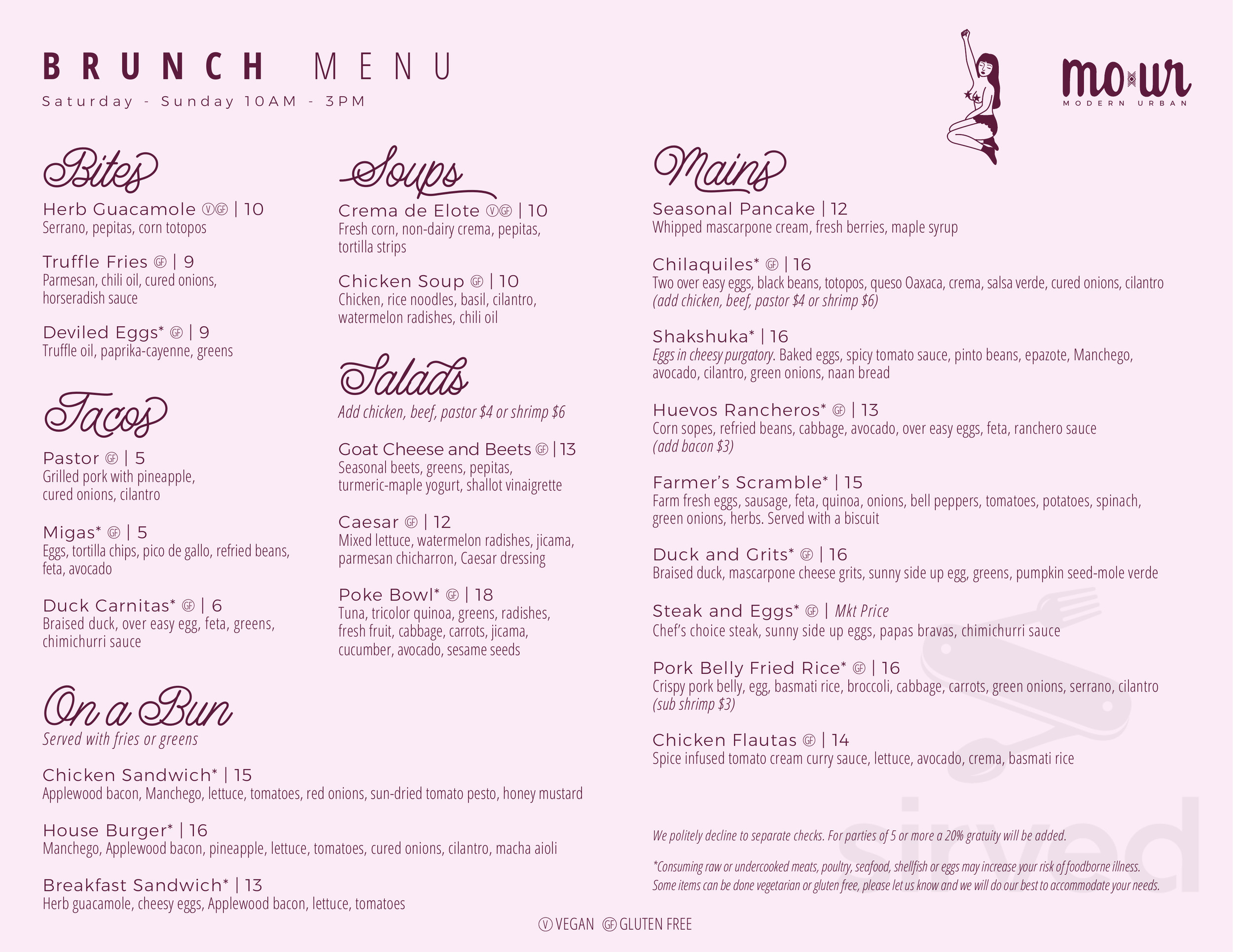 Mour Cafe menu in Austin, Texas, USA