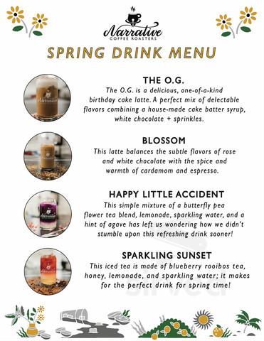 Narrative Coffee Roasters menu in Naples, Florida, USA