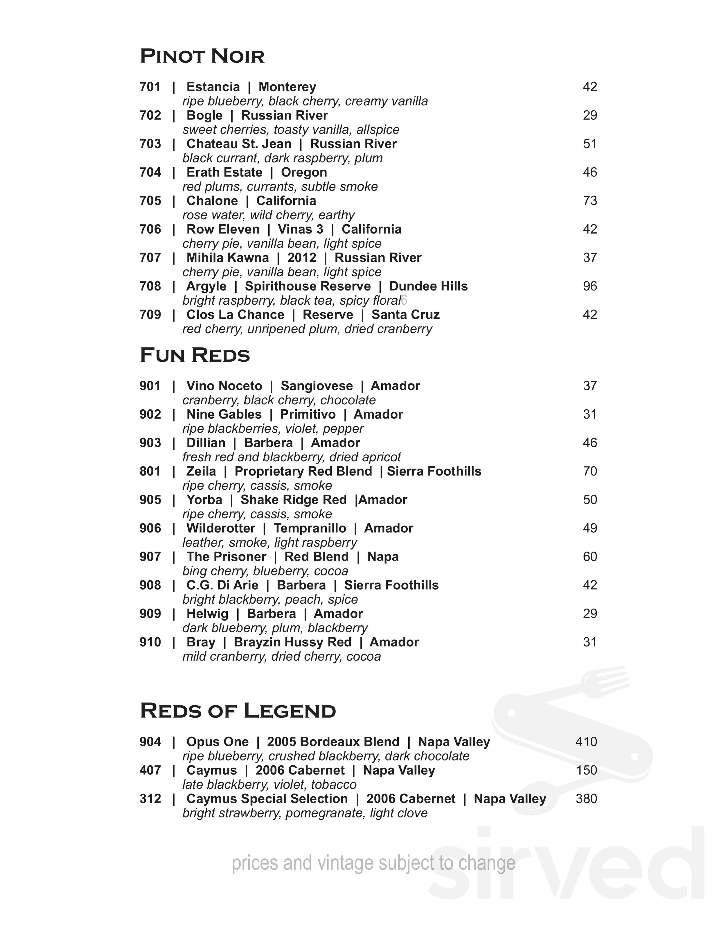 Lone Wolf | Restaurant and Lounge menu in Jackson, California, USA