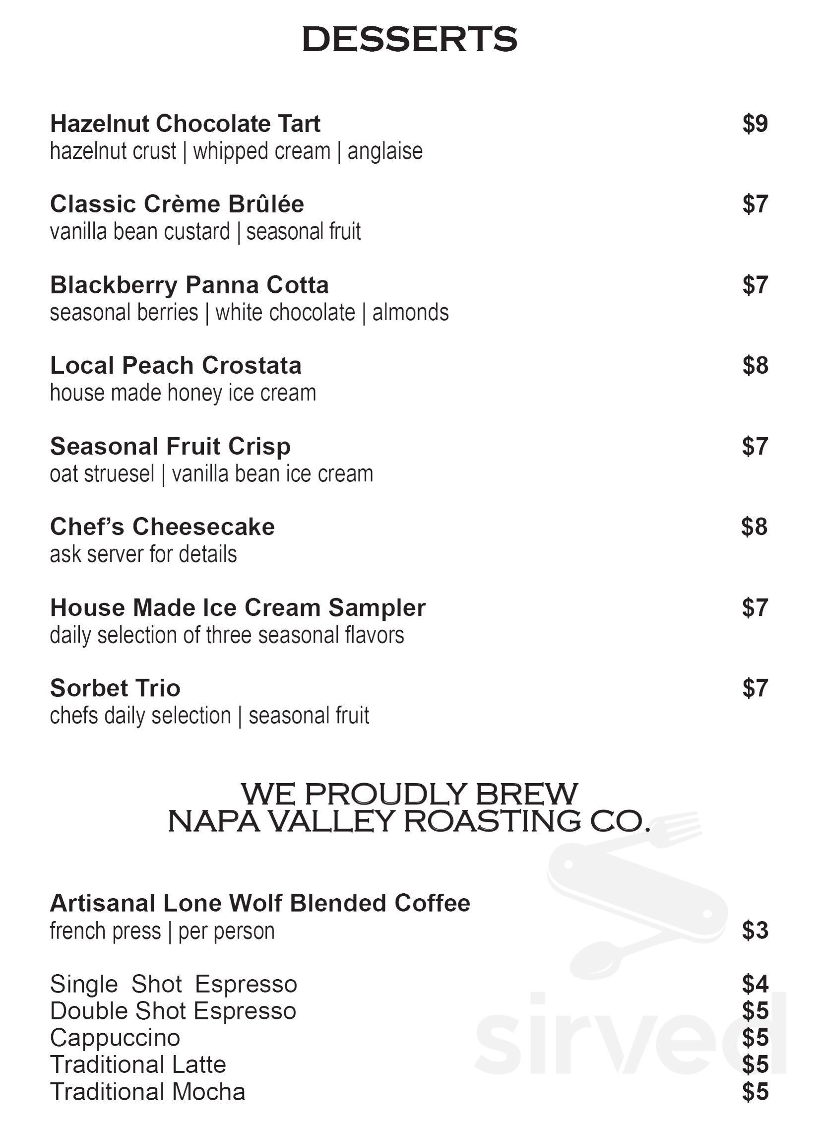 Lone Wolf | Restaurant and Lounge menu in Jackson, California, USA