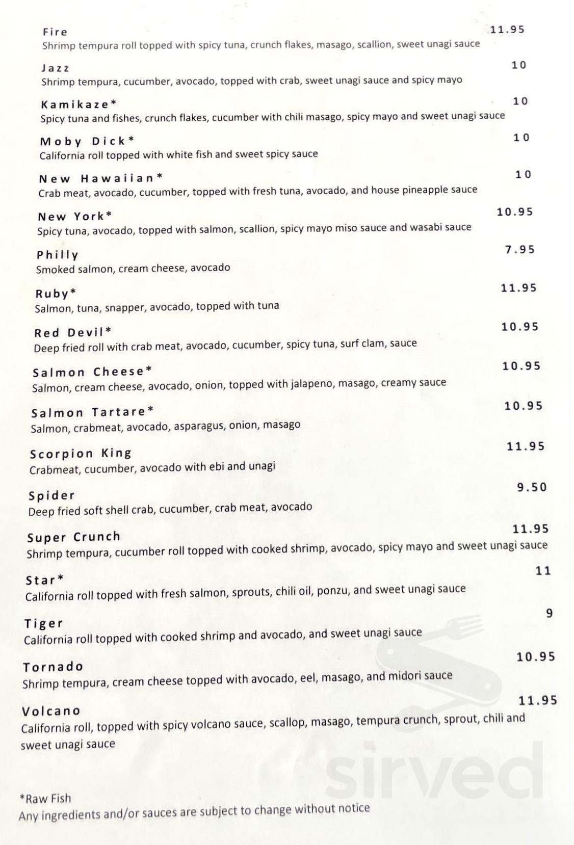 Little Kyoto menu in Hayden, Idaho, USA