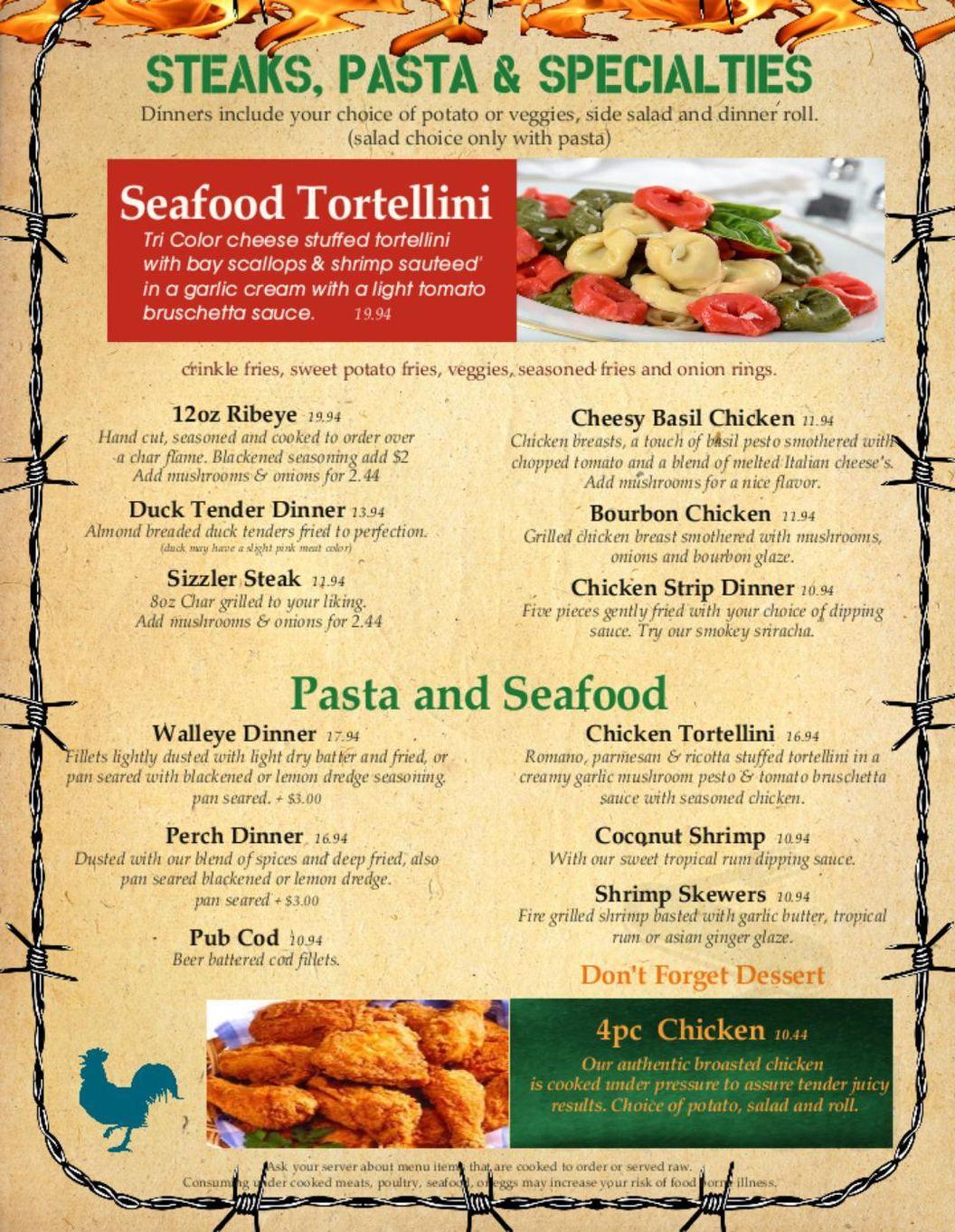 Grille 44 menu in Bear Lake, Michigan, USA