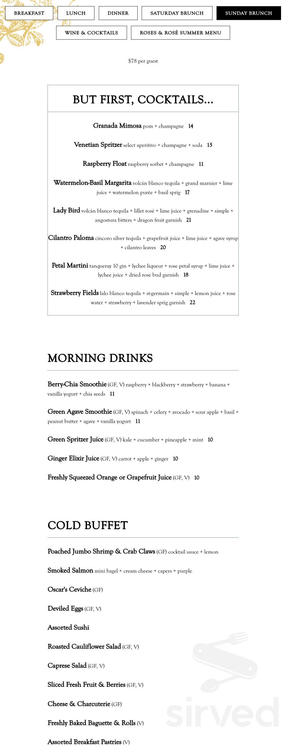 Ciclo menu in Austin, Texas, USA