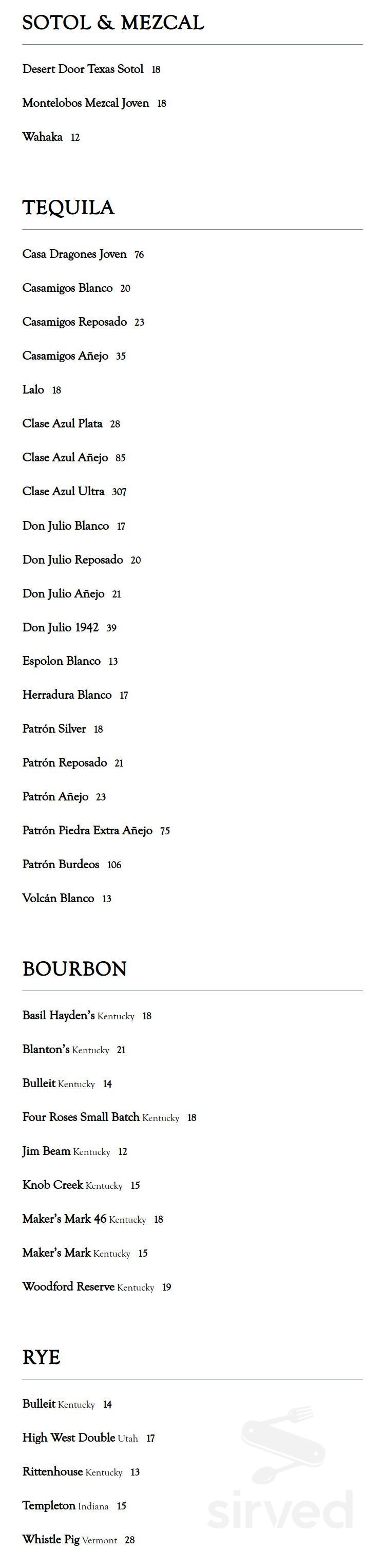 Ciclo menu in Austin, Texas, USA