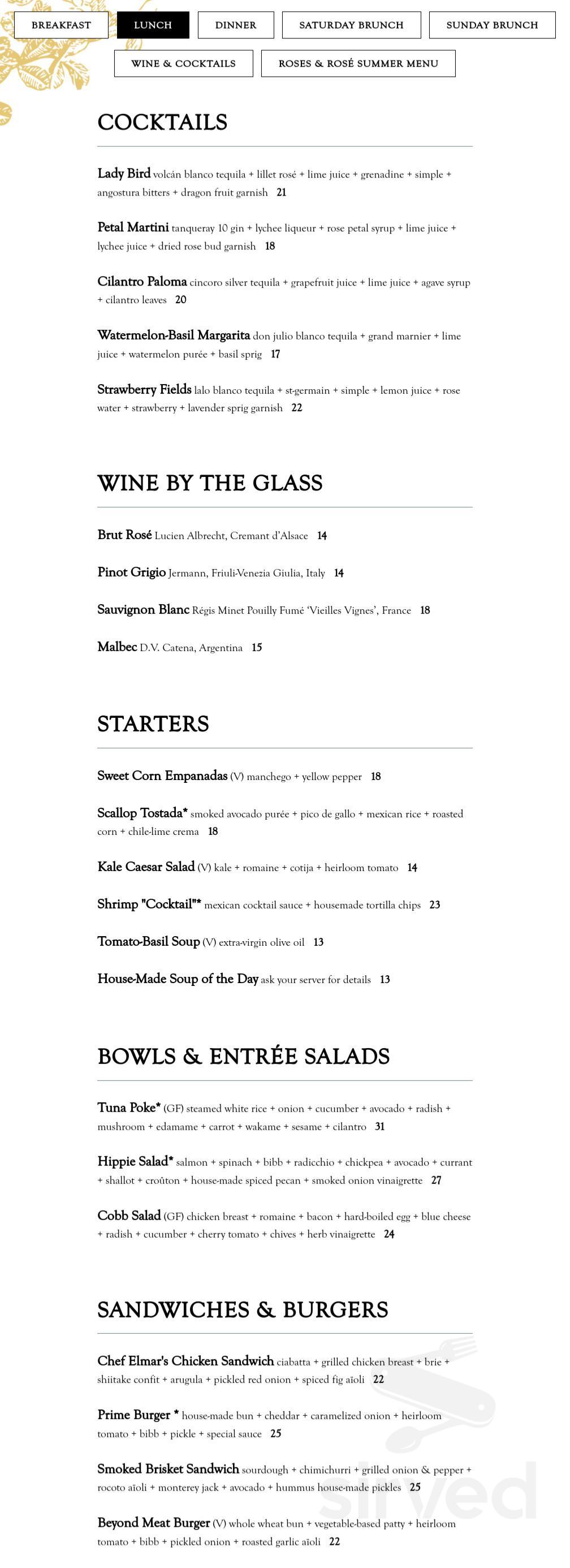Ciclo menu in Austin, Texas, USA