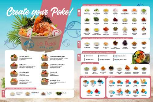 Le Poké Station Masson menu in Montréal, Quebec, Canada