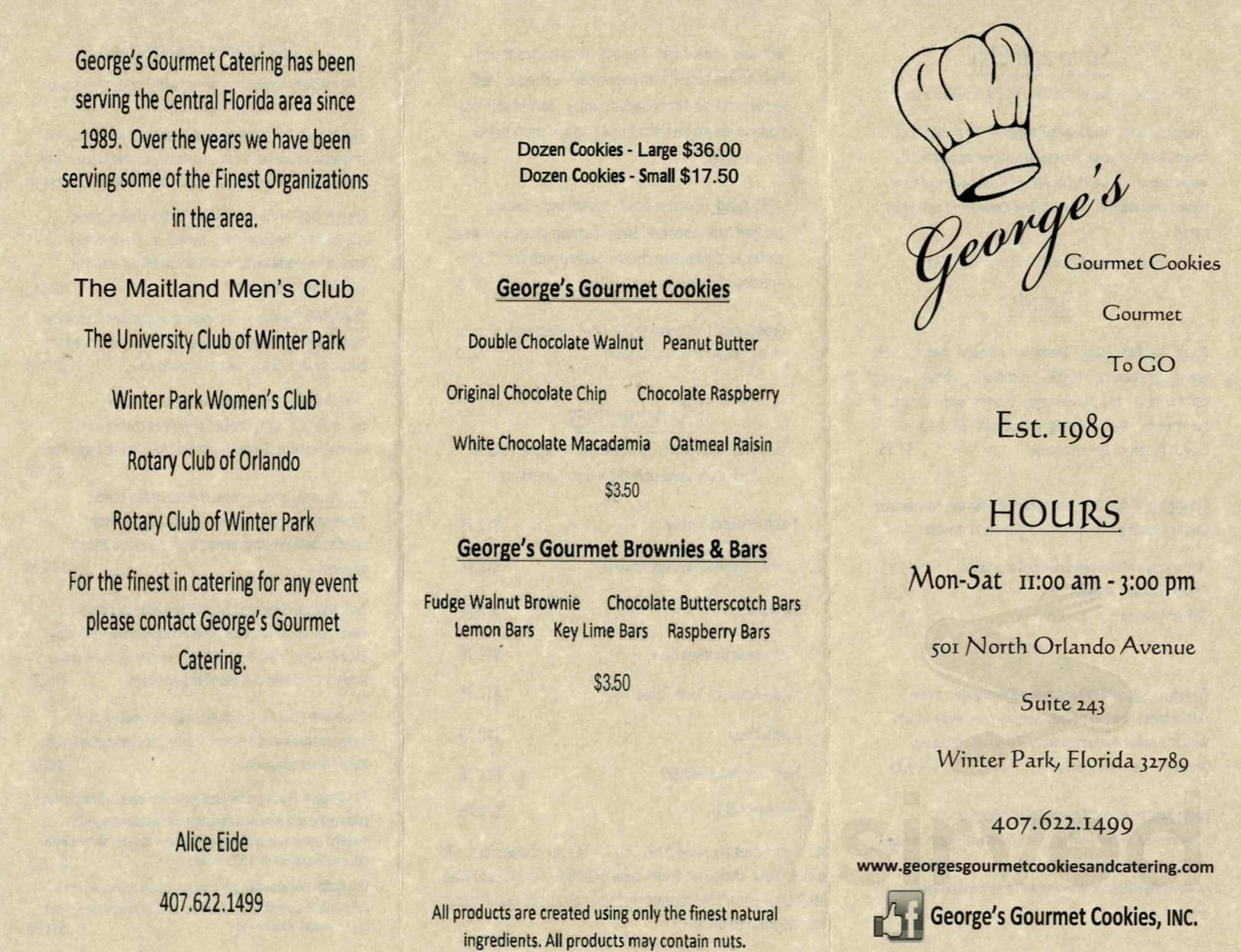 George's Cafe menus in Winter Park, Florida, United States
