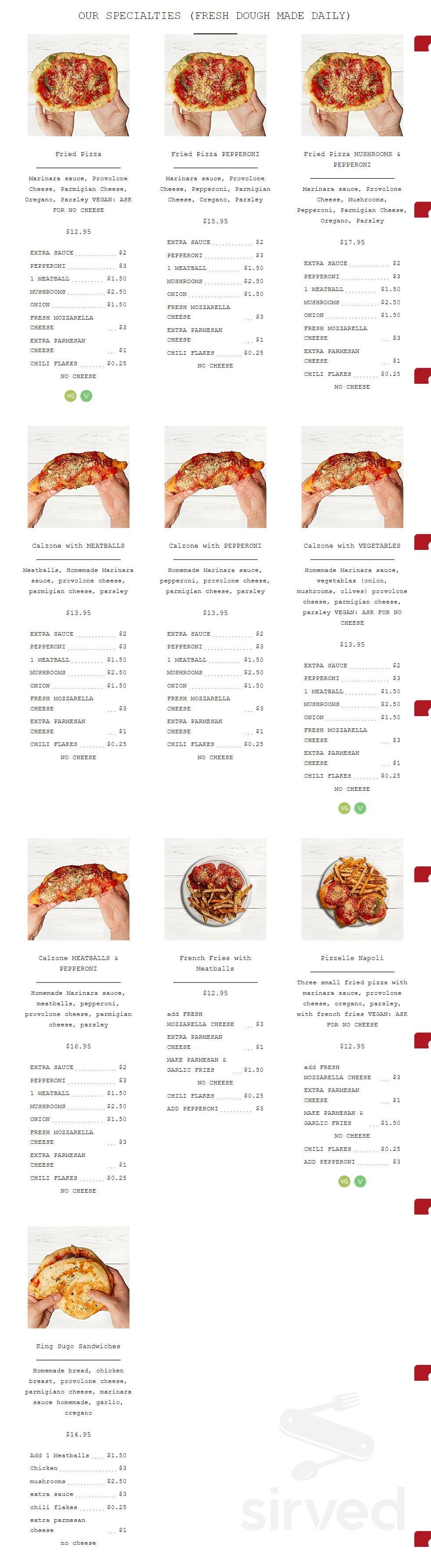 Sugo Italiano Food Truck menu in Los Angeles, California, USA