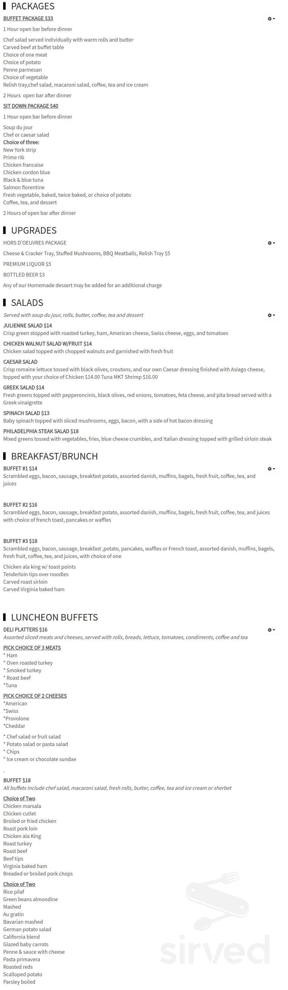 Hideaway Grille menu in North Tonawanda, New York, USA