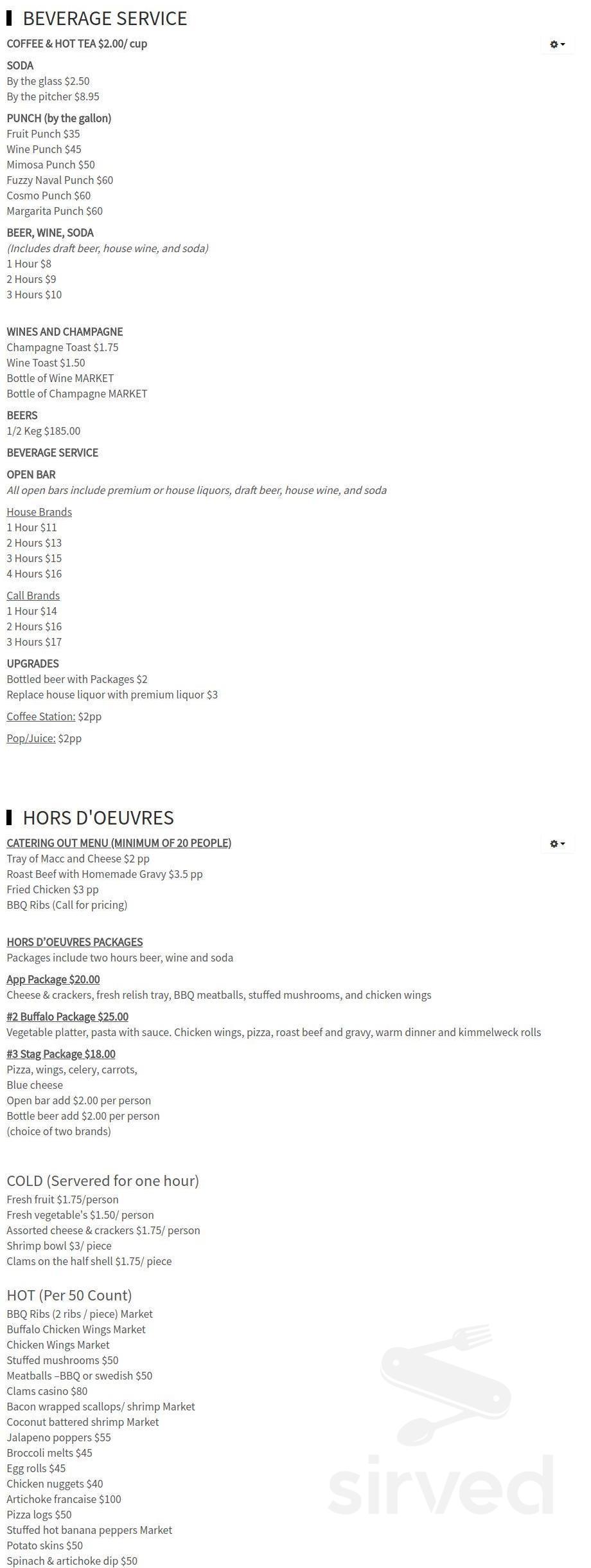 Hideaway Grille menu in North Tonawanda, New York, USA