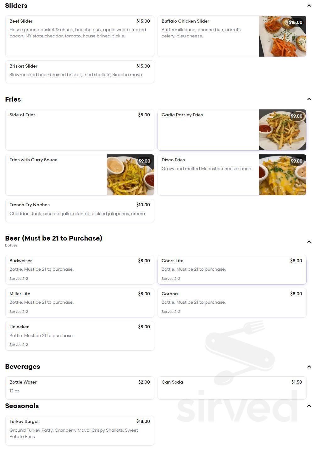 The Three Monkeys menu in New York, New York, USA