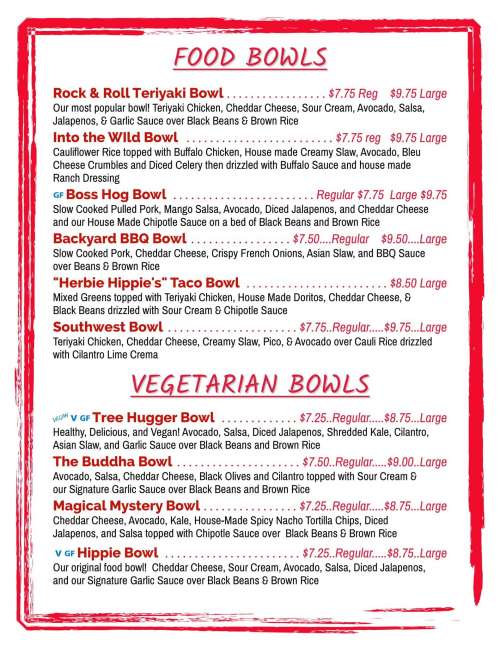 Hungry Hippie menu in Alpena, Michigan, USA