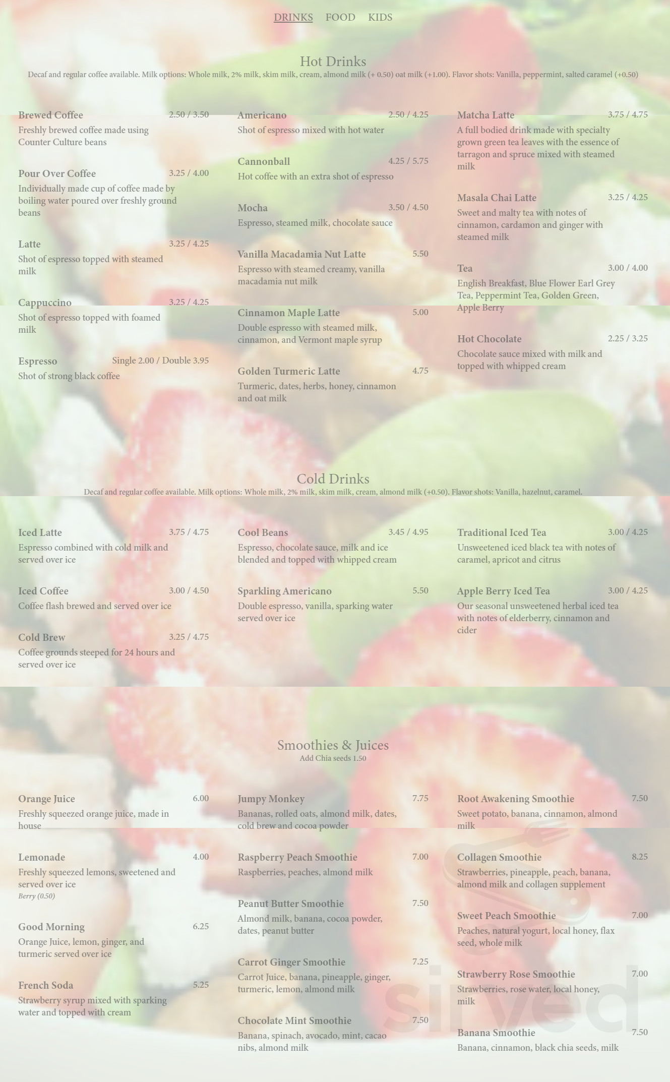 Menu - Lincoln MA's Twisted Tree Cafe | Sirved