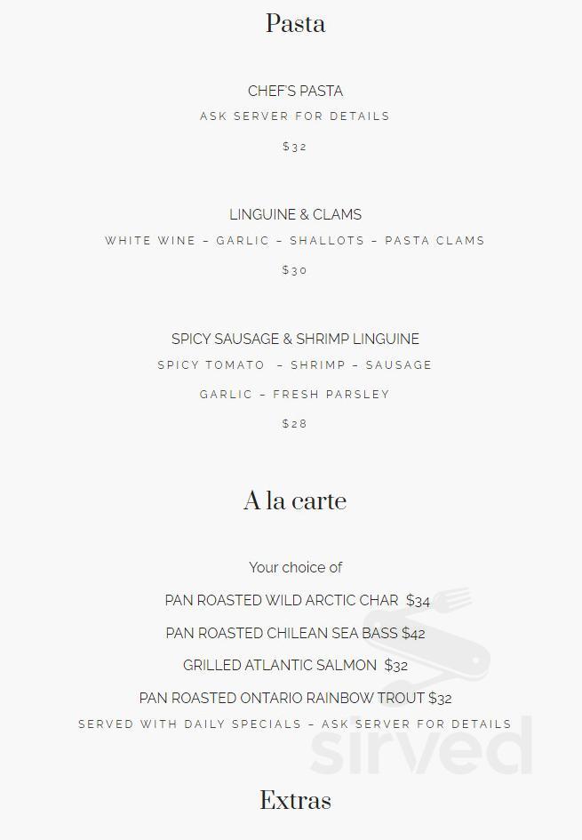 Menu for The Blue Sail Seafood Market & Restaurant in Picton, ON | Sirved