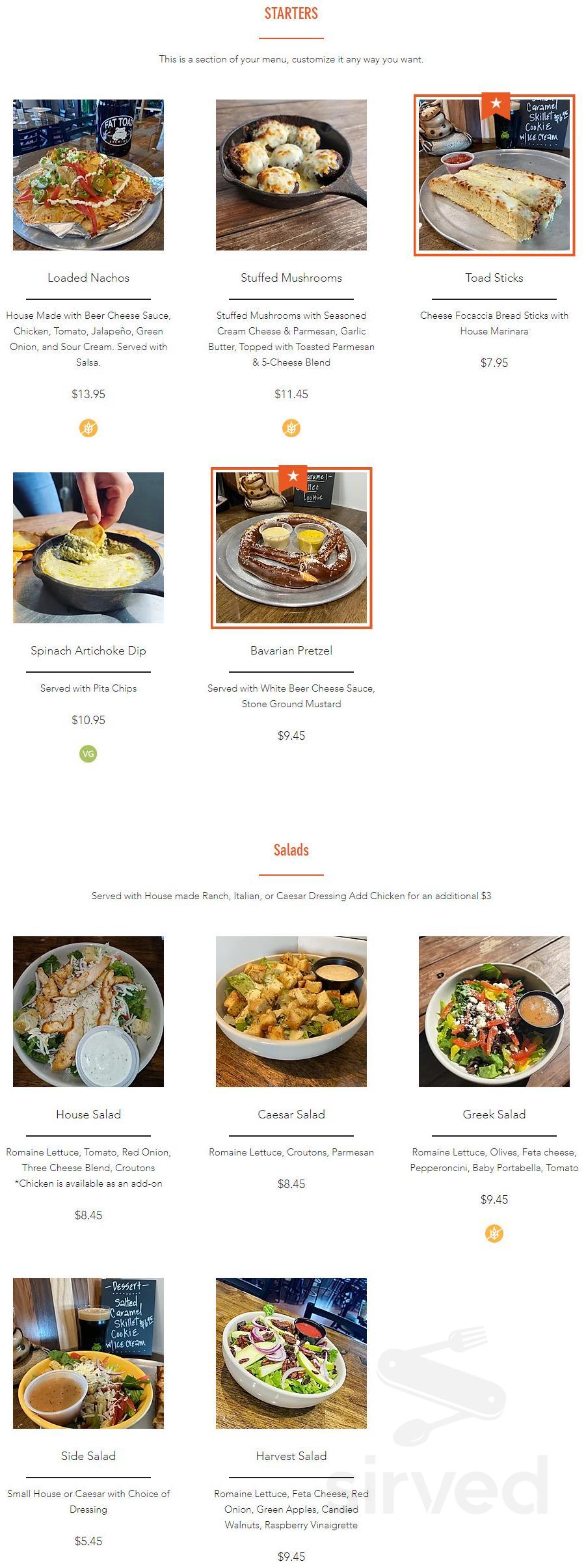 Fat Toad Brewing Company menus in Pryor, Oklahoma, United States