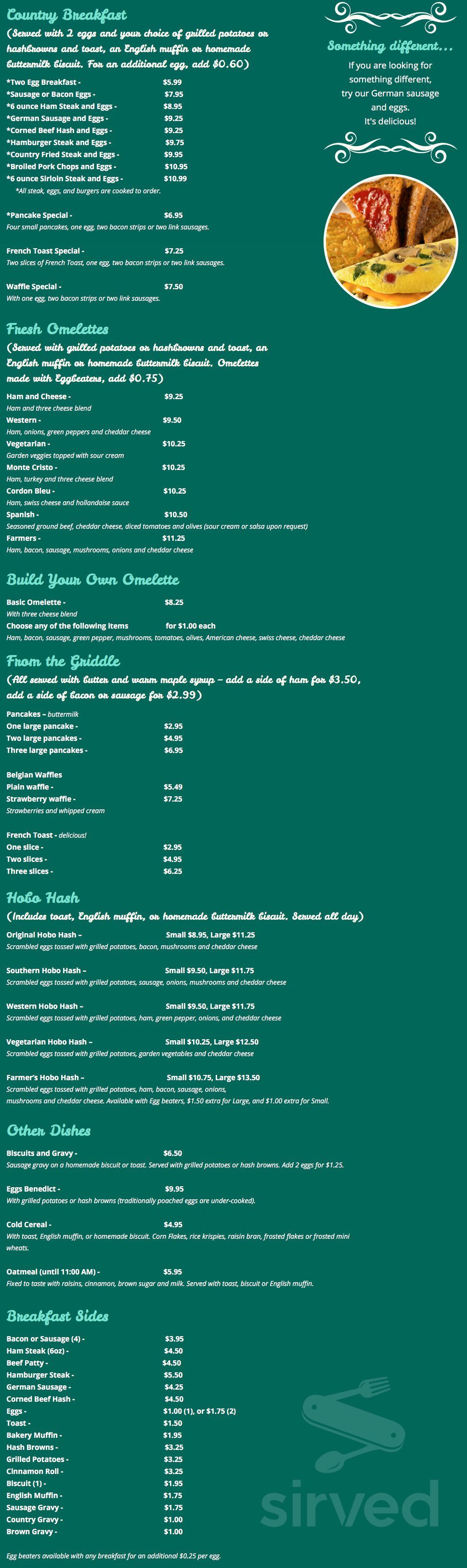Country Rose Café menus in Tacoma, Washington, United States