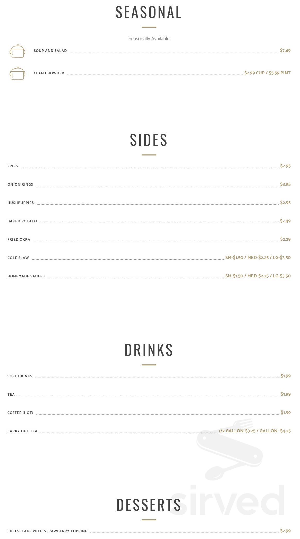 Menu - Kings Mountain NC's Love's Fish Box | Sirved