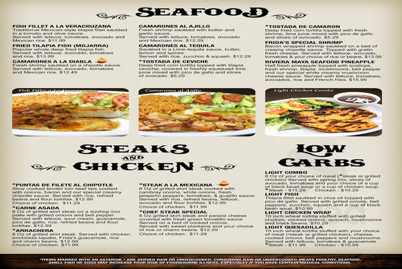 Frida's Mexican Restaurant menu in Lawrenceville, Georgia, USA