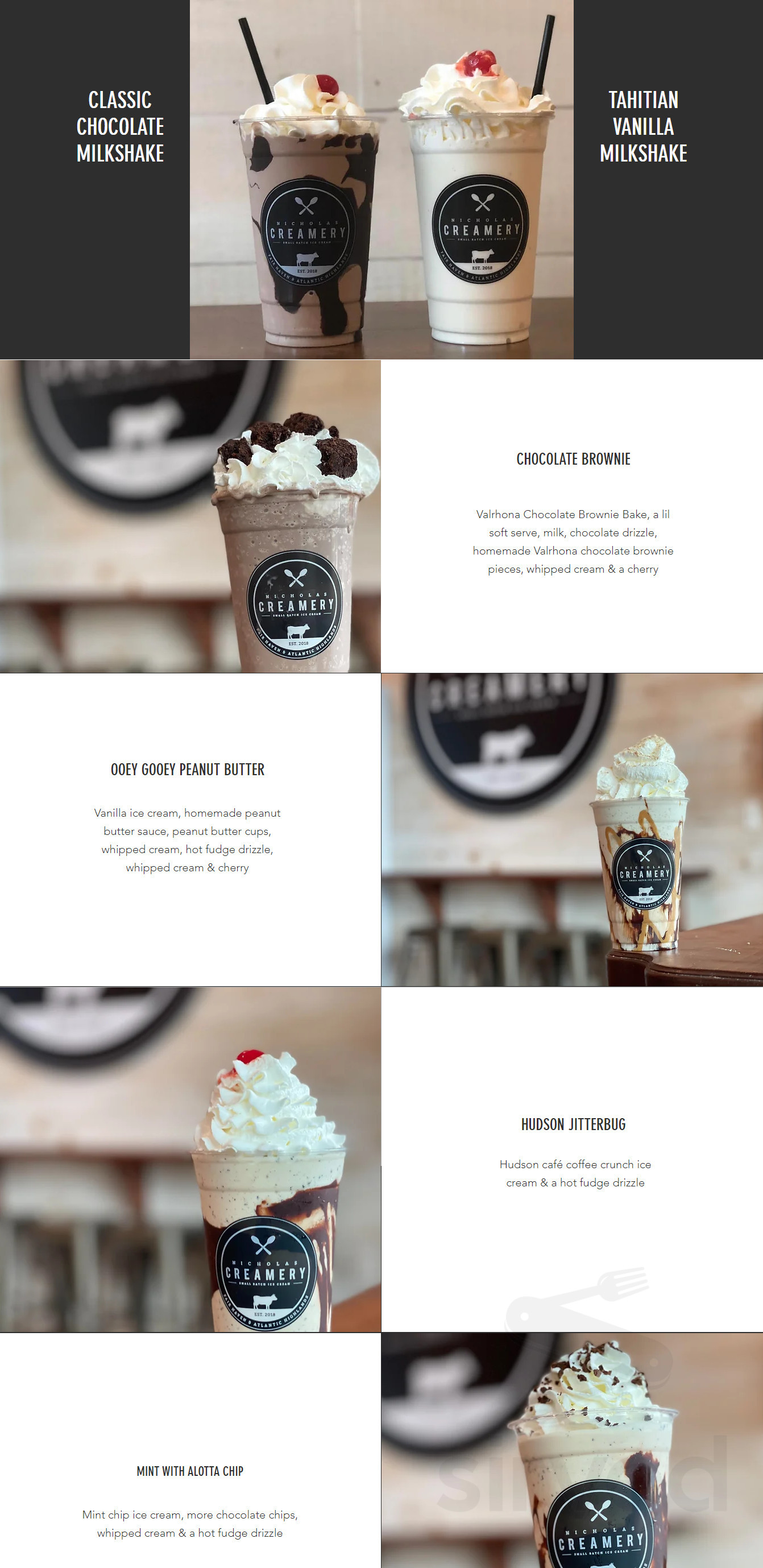 Nicholas Creamery menu in Tinton Falls, New Jersey, USA