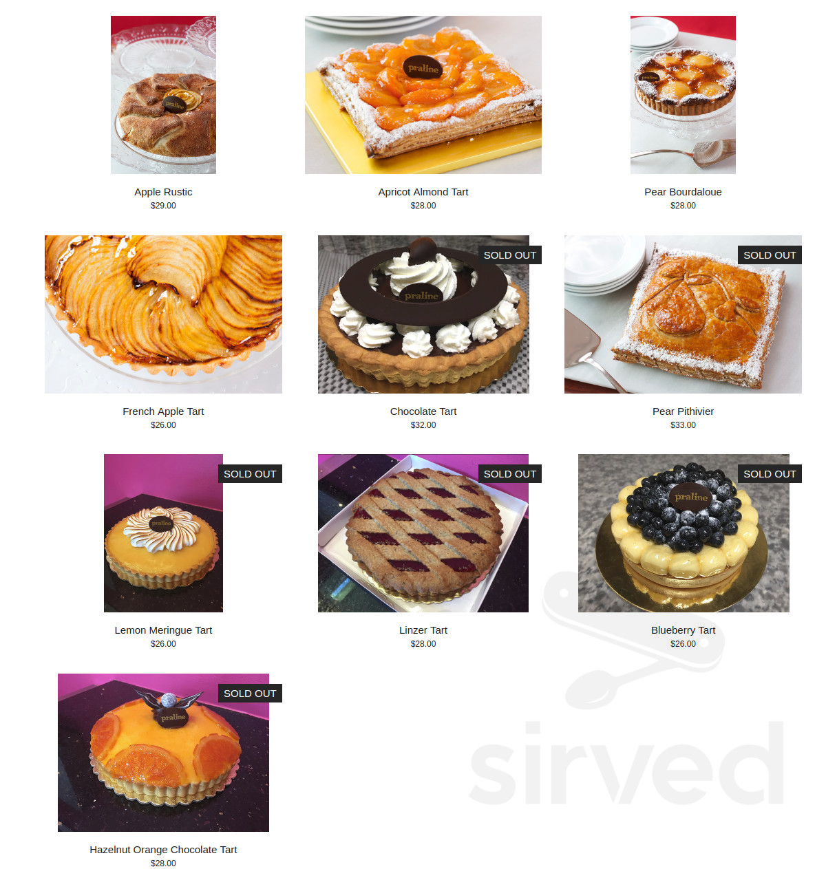 Praline Bakery & Bistro menus in Bethesda, Maryland, United States