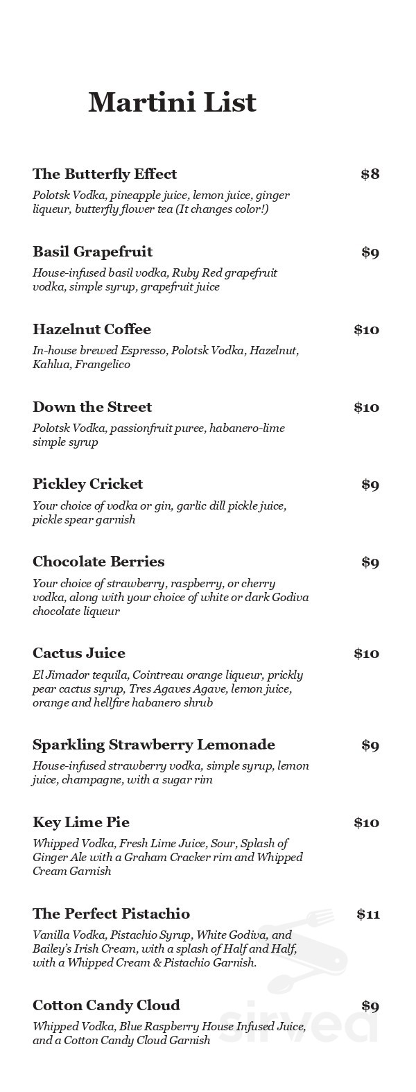 Cashmere Cricket menu in Cuyahoga Falls, Ohio, USA
