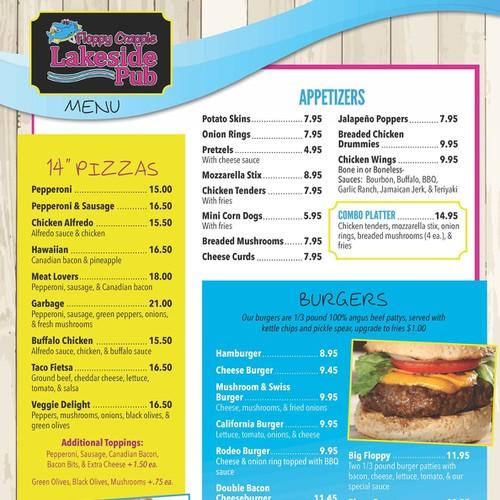 Floppy Crappie Lakeside Pub & Arcade menu in Pine City, Minnesota, USA