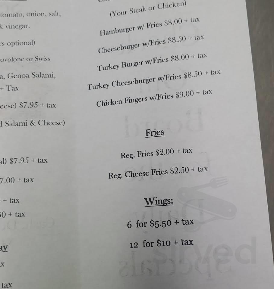 SIMONE'S CORNER DELI menu in Burlington, New Jersey, USA