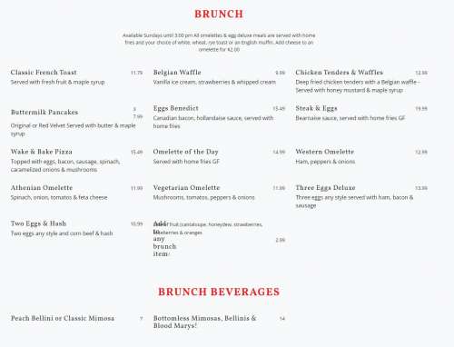 Red Rooster Pub menu in Newtown, Connecticut, USA