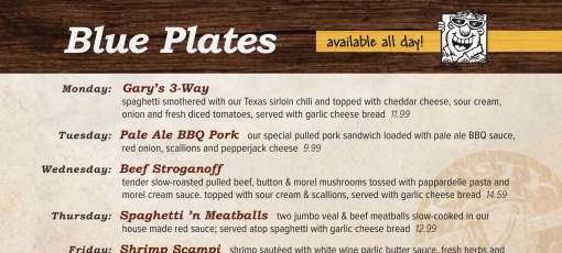 Menu for Rusty Bucket Restaurant and Tavern - Northville, MI | Sirved