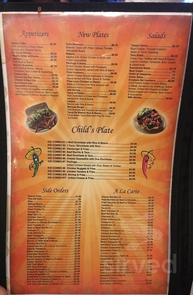 La Potosina Restaurant menus in Laredo, Texas, United States