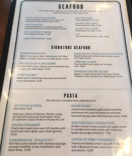Menu for Powerhouse Grill in Yakima, WA | Sirved