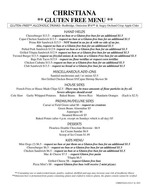 JB Dawson's Restaurant and Bar menu in Lancaster, Pennsylvania, USA