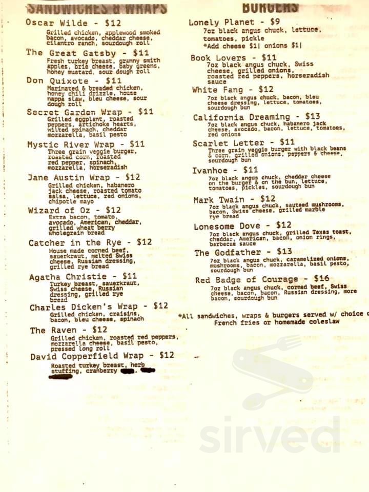 The Traveler Restaurant menus in Union, Connecticut, United States