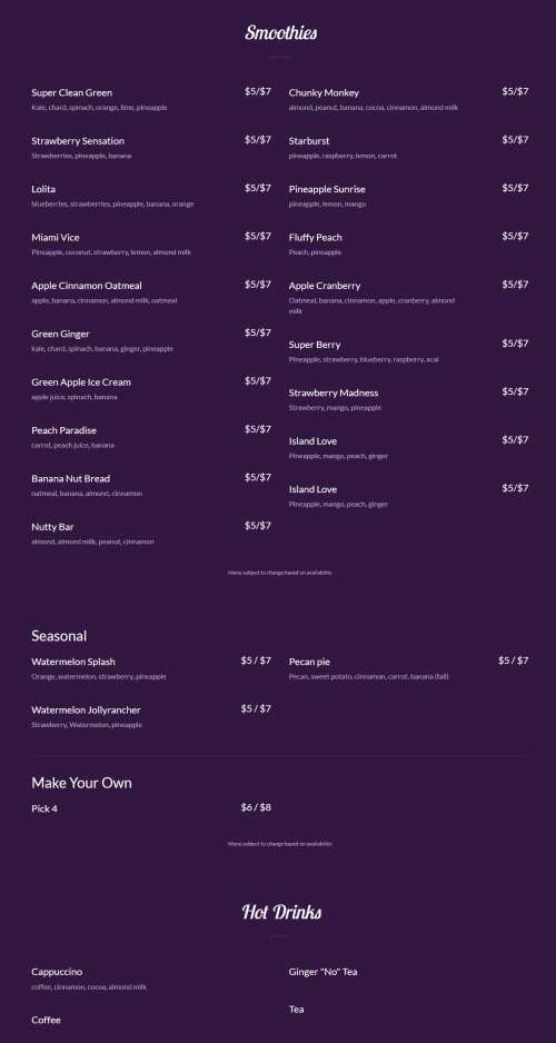 Sweet Treat Hut menu in Philadelphia, Pennsylvania, USA